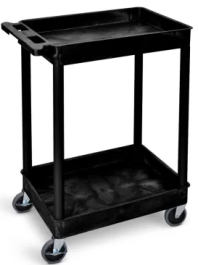 RS PRO 2 Shelf PE Trolley Trolley 610 x 460 x 980mm 150kg Load ...